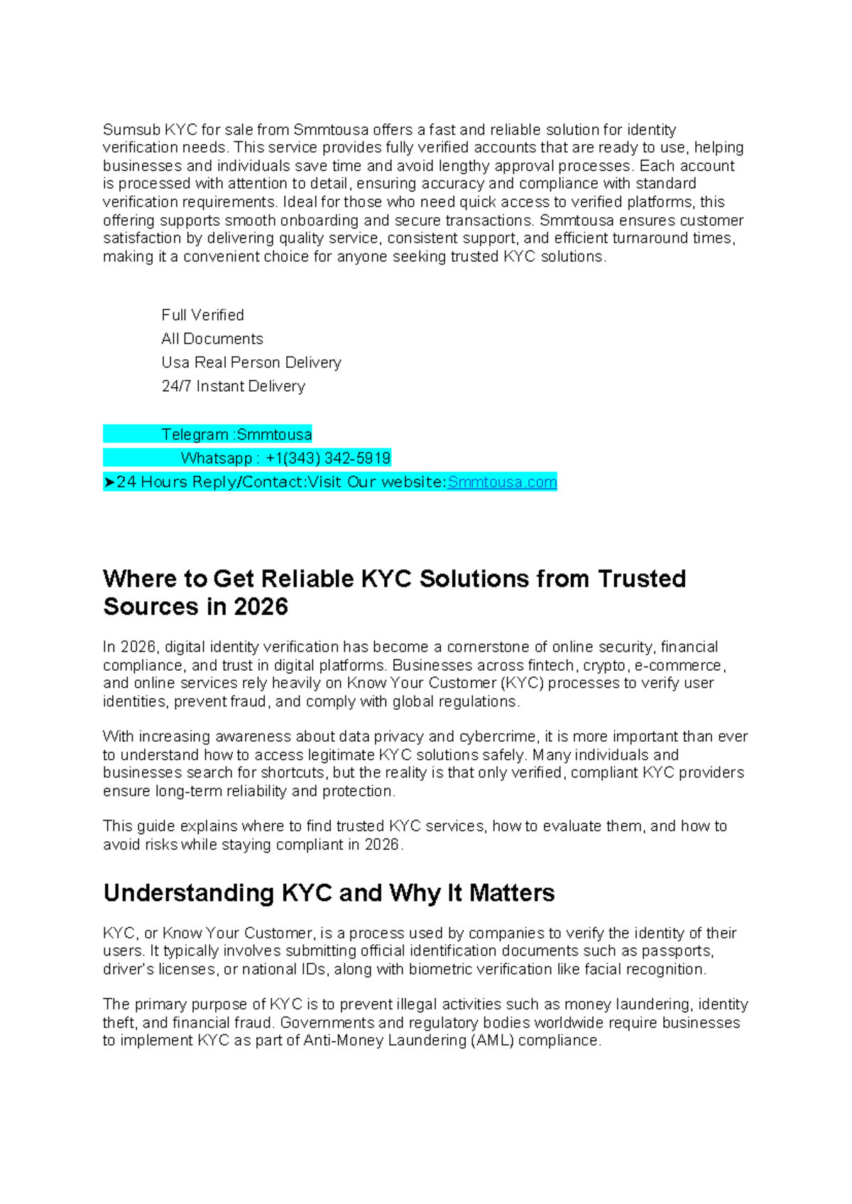 How Sumsub KYC for Sale Guarantees 100% Security in 2026 - Studocu