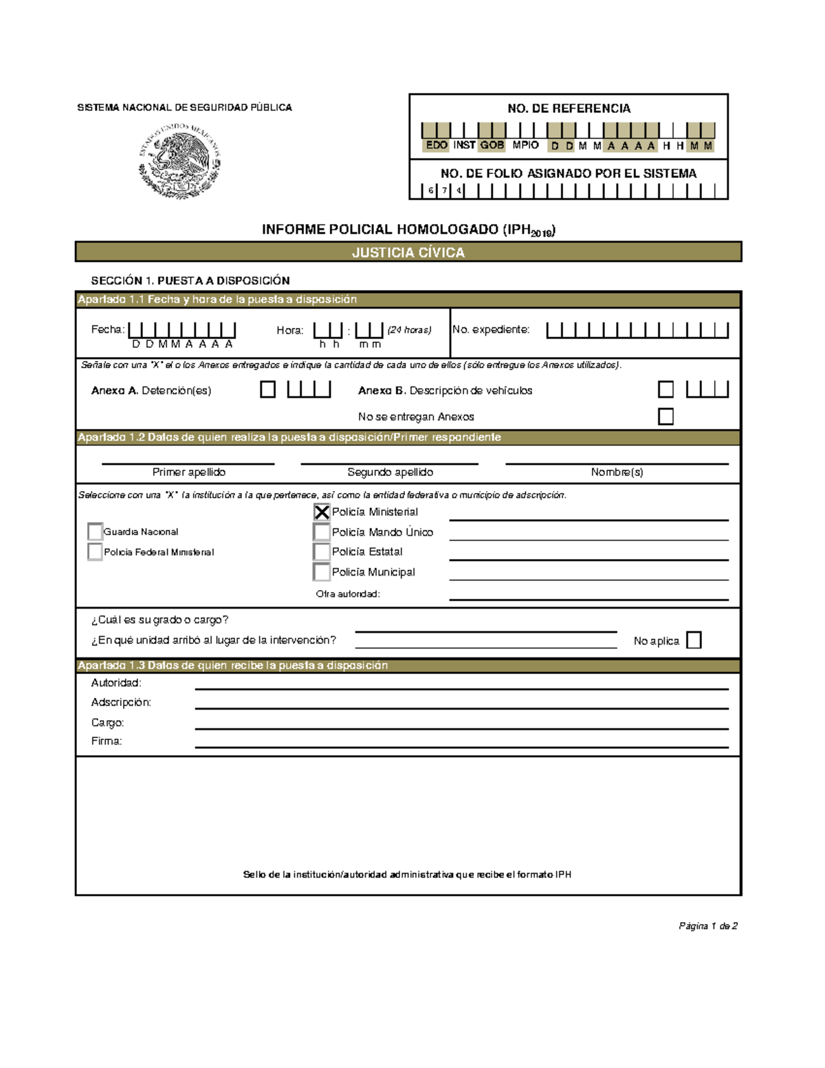 Informe Policial Homologado (IPH) 2024 - Formato y Procedimientos - Studocu