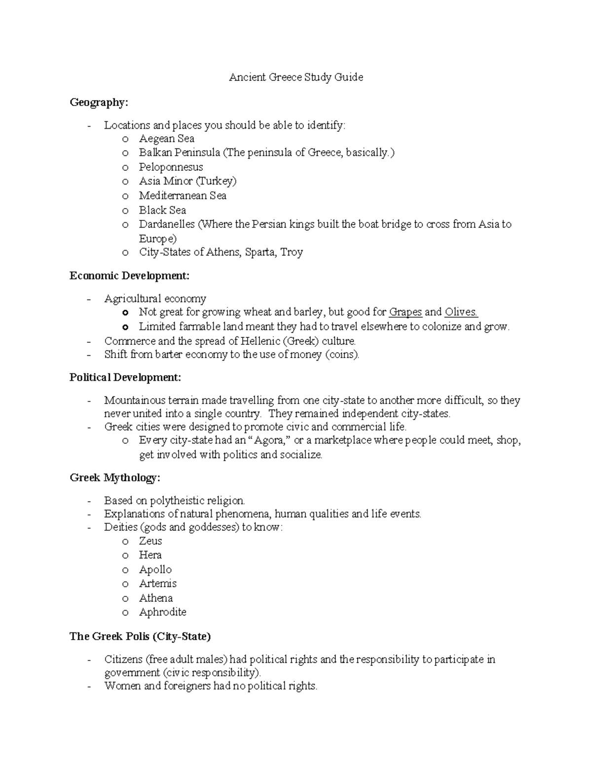Ancient Greece Study Guide: Key Concepts & Historical Highlights - Studocu