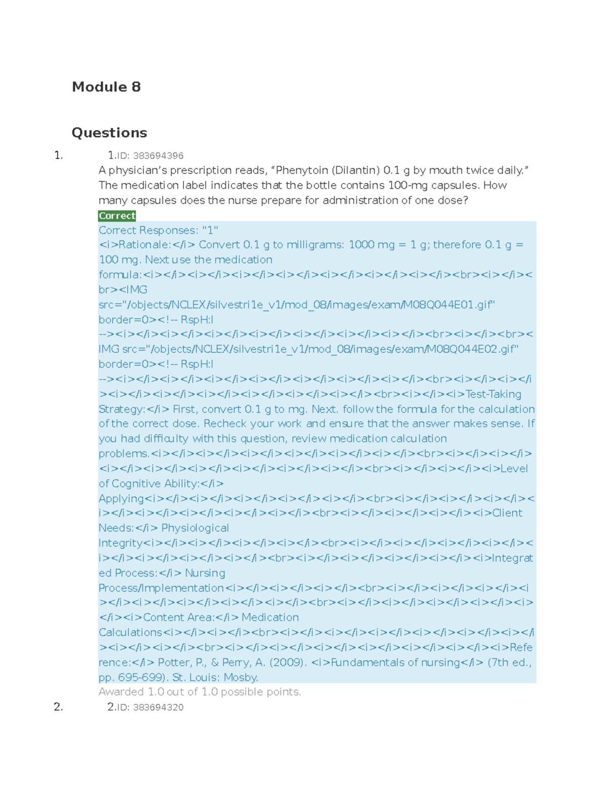 HSOR Module 8: Pharmacology and IV Therapy Exam Questions - Studocu