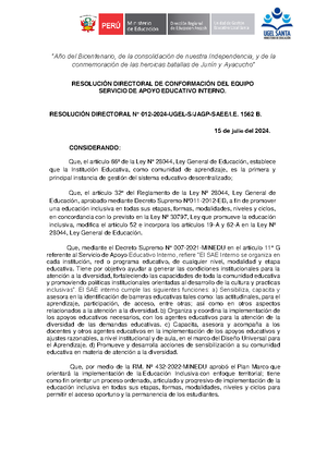 PLAN DEL SAEI - 2024 -1562 porvenir - PLAN DE TRABAJO DEL SERVICIO DE ...
