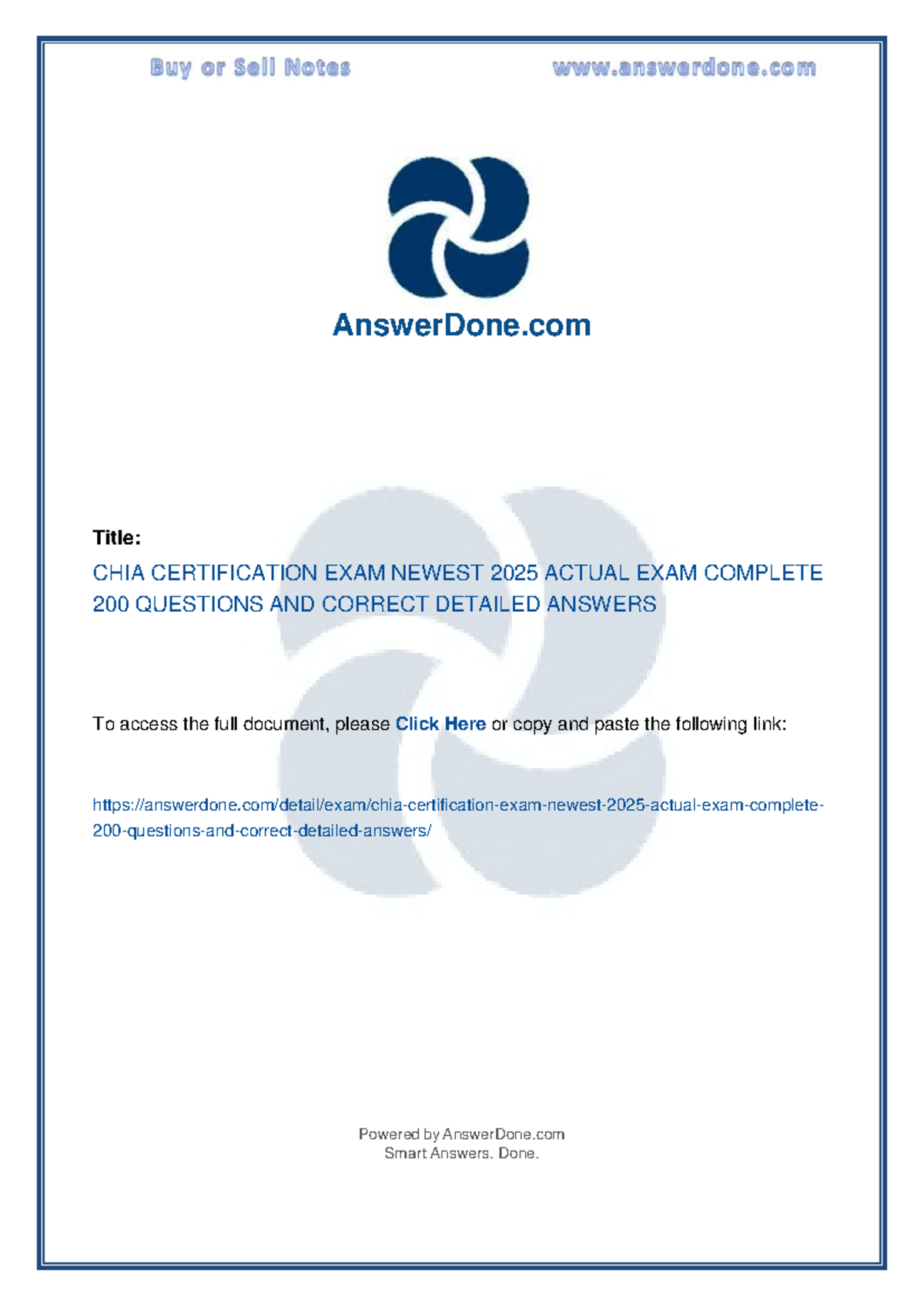 CHIA Certification Exam 2025: 200 Questions & Detailed Answers - Studocu