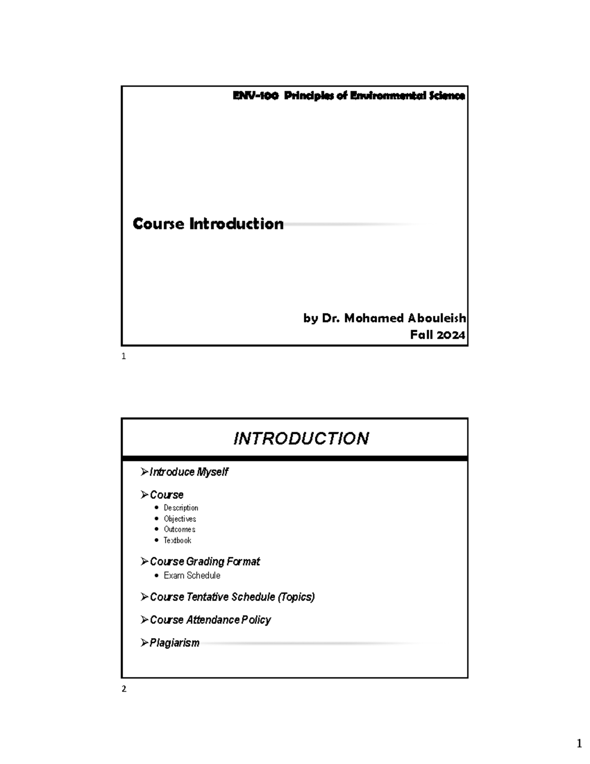 Ch01 Environmental Interrelationships Overview for ENV 100 F2024 - Studocu