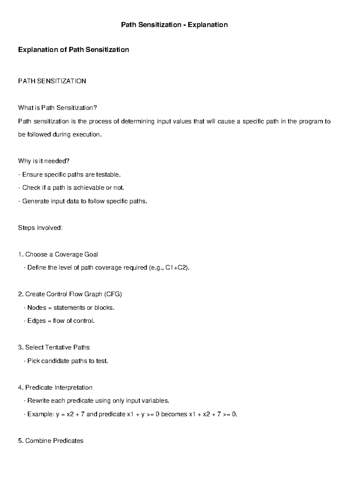Path Sensitization Overview: Steps and Heuristics Explained - Studocu