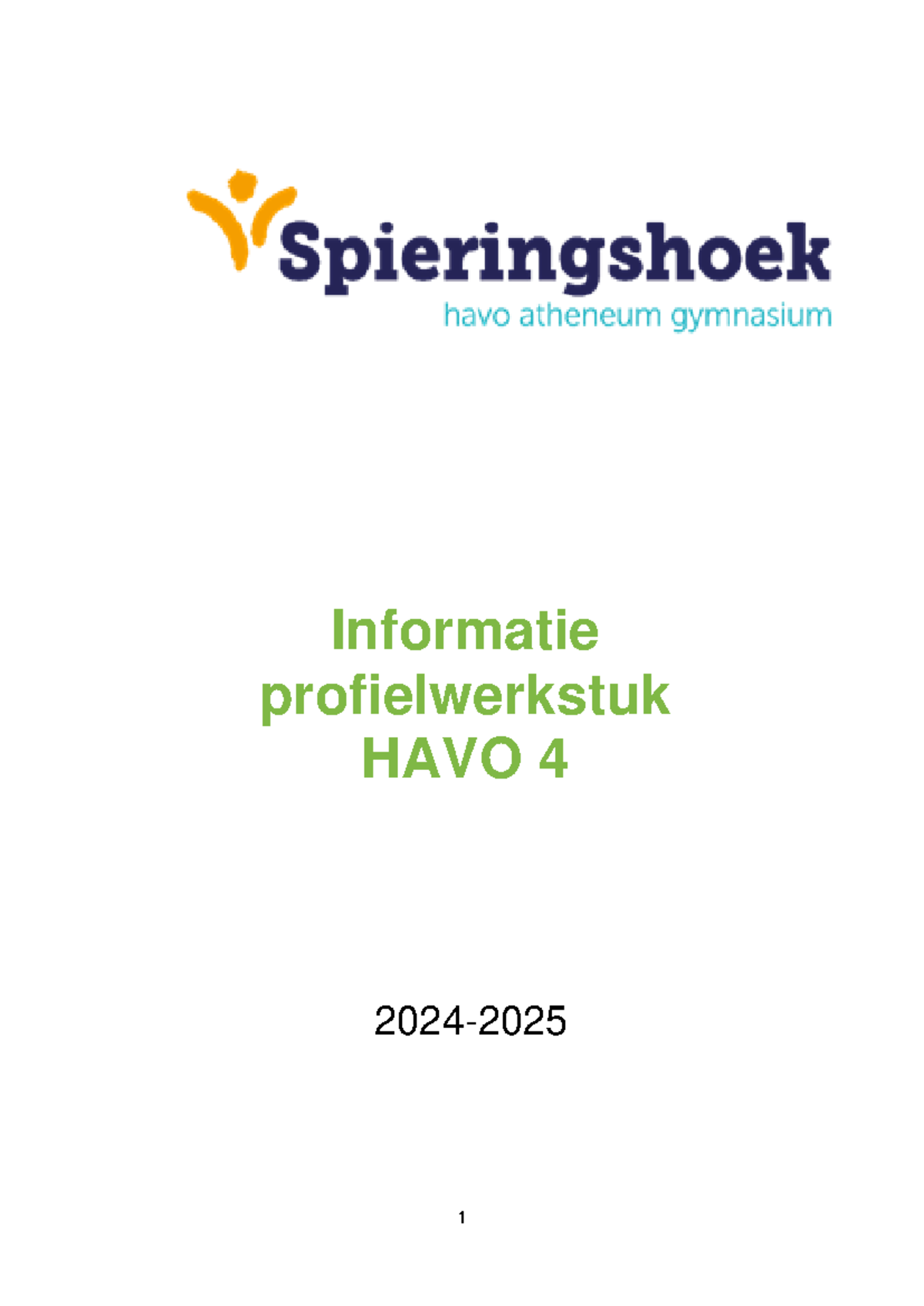 Informatiebrochure Profielwerkstuk HAVO 4 - 2024 - Studeersnel
