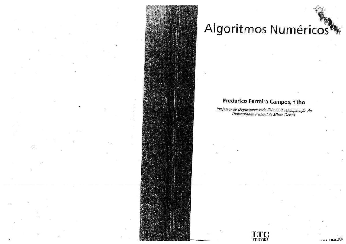 Algoritmos Numéricos: Fundamentos e Aplicações em Cálculo Numérico ...