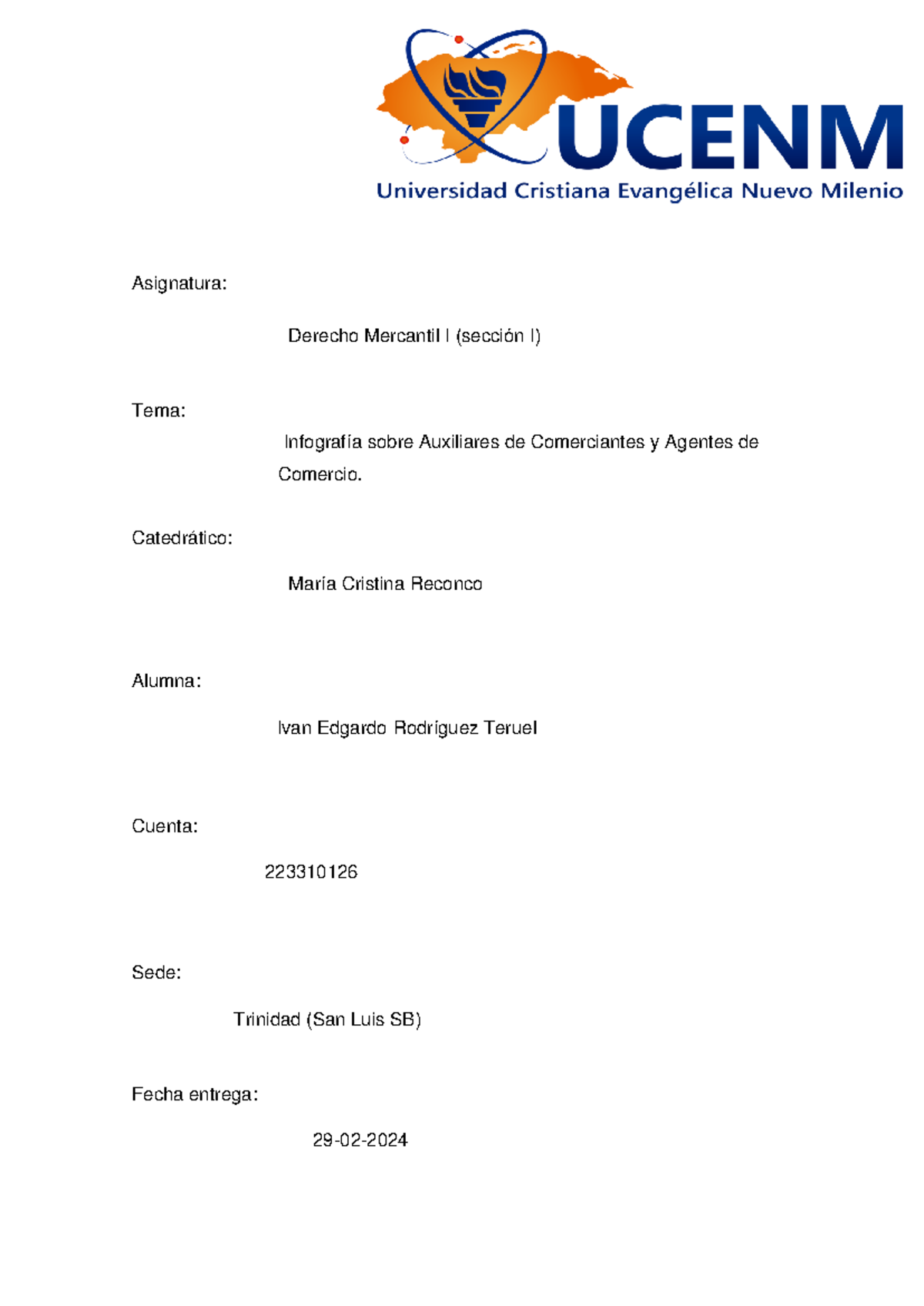 Infografía sobre Auxiliares y Agentes de Comercio - DM I Sección I ...