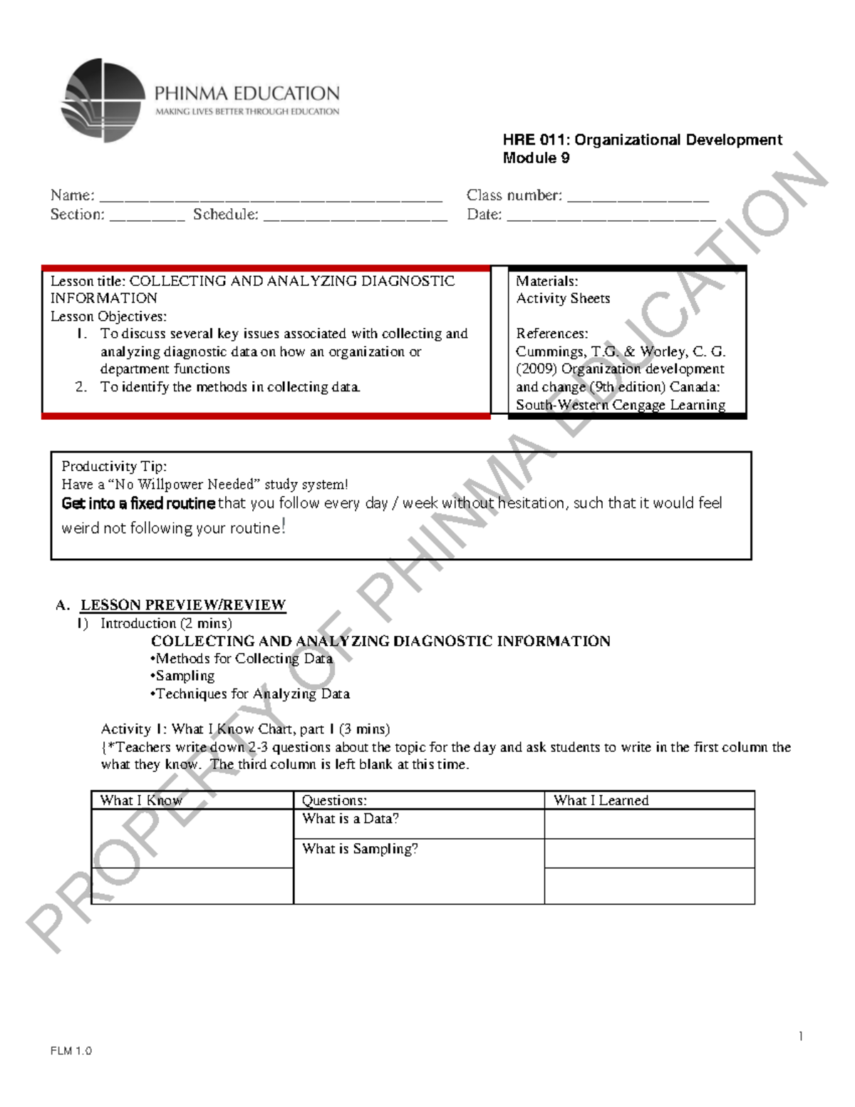 SAS Module 9 - Lesson on Collecting & Analyzing Diagnostic Data - Studocu