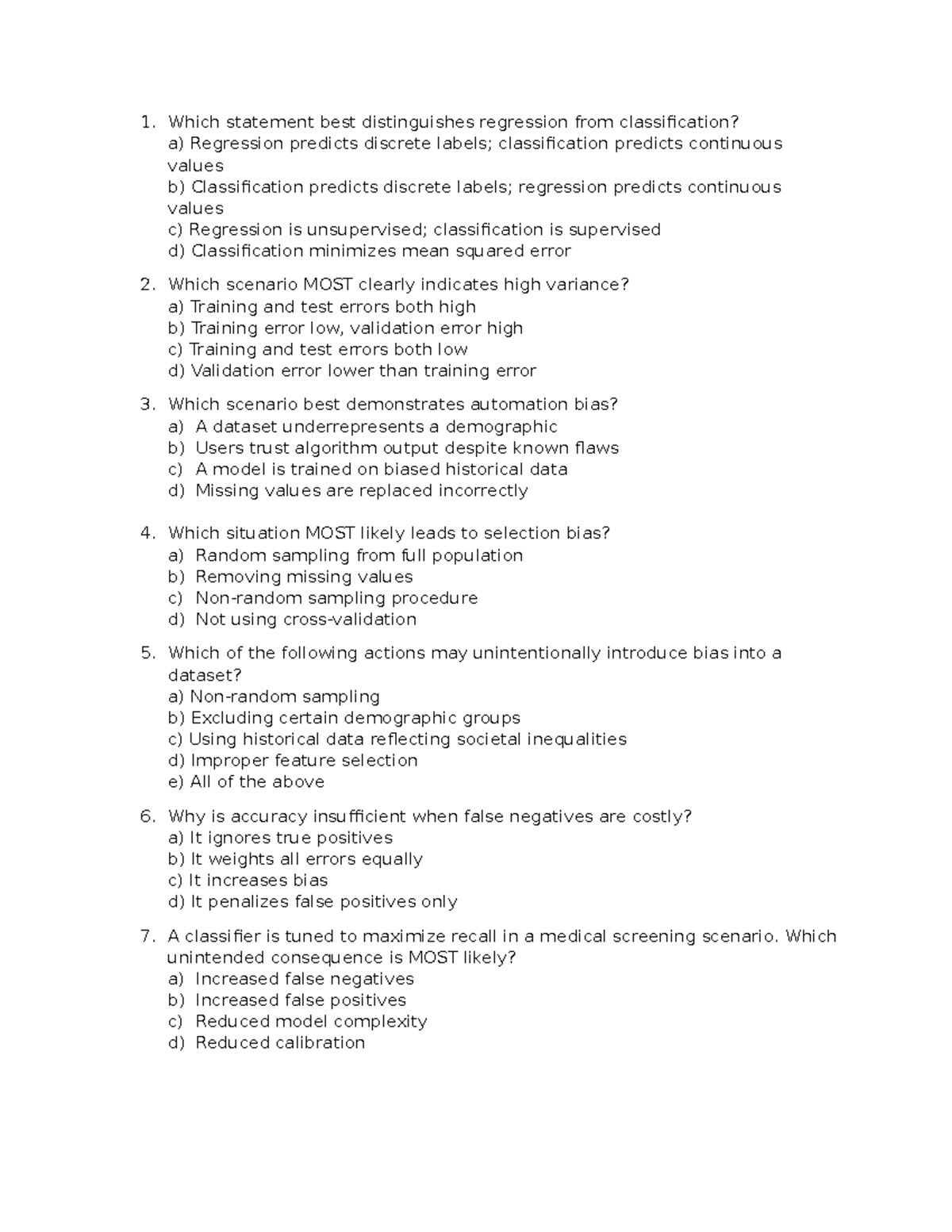 Midterm Sample MC Questions for Data Science (DSC 101) - Studocu