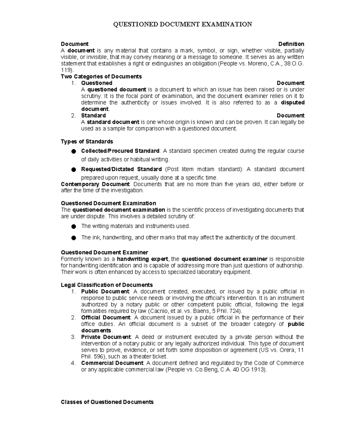 Questioned Document Examination in Forensic Analysis: A Study - Studocu