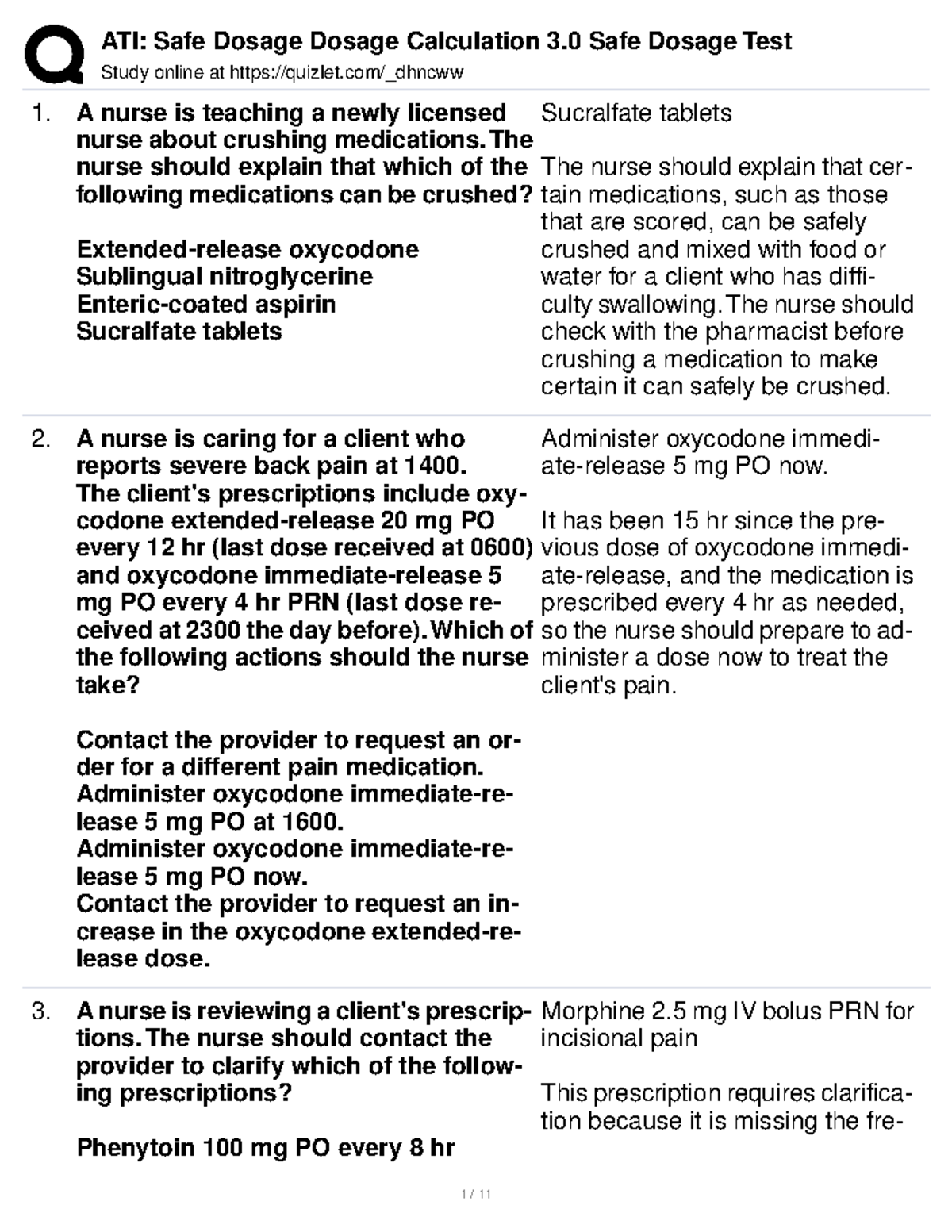 ATI-Safe Dosage Calculation Study Guide for Nursing Students - Studocu