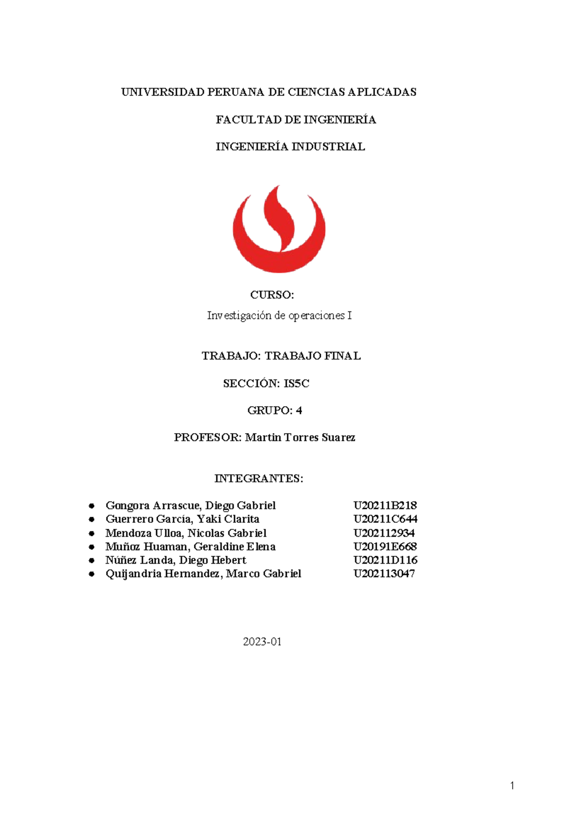 TF IOP - Trabajo Final de Investigación de Operaciones I - Studocu