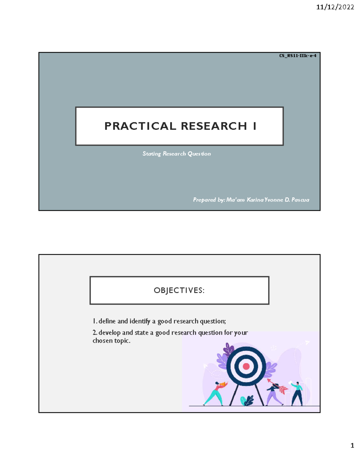 5. Research Question - Powerpoint Presentations - PRACTICAL RESEARCH 1 ...