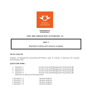 COST AND MANAGEMENT ACCOUNTING 2B PAPER A 2023: Comprehensive Exam ...