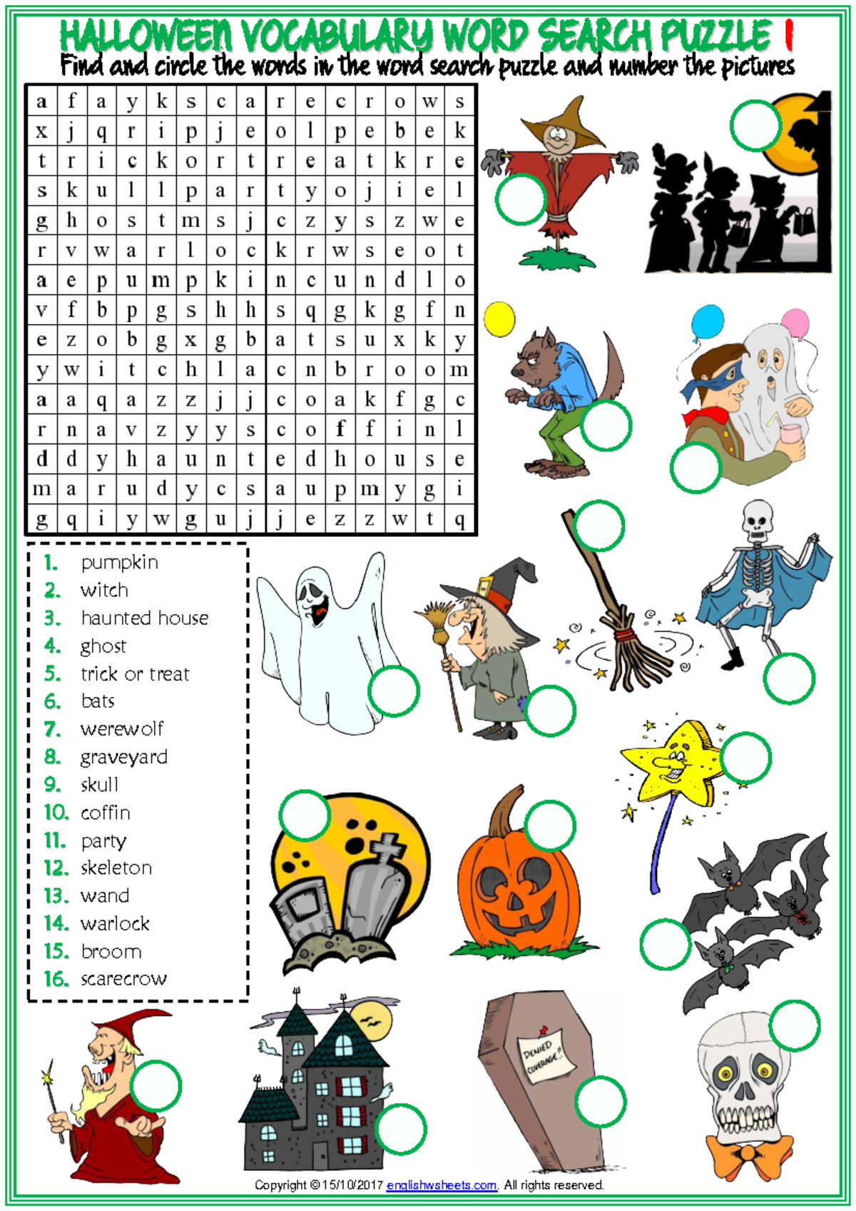 Halloween Vocabulary ESL Word Search Puzzle Worksheets - Studocu