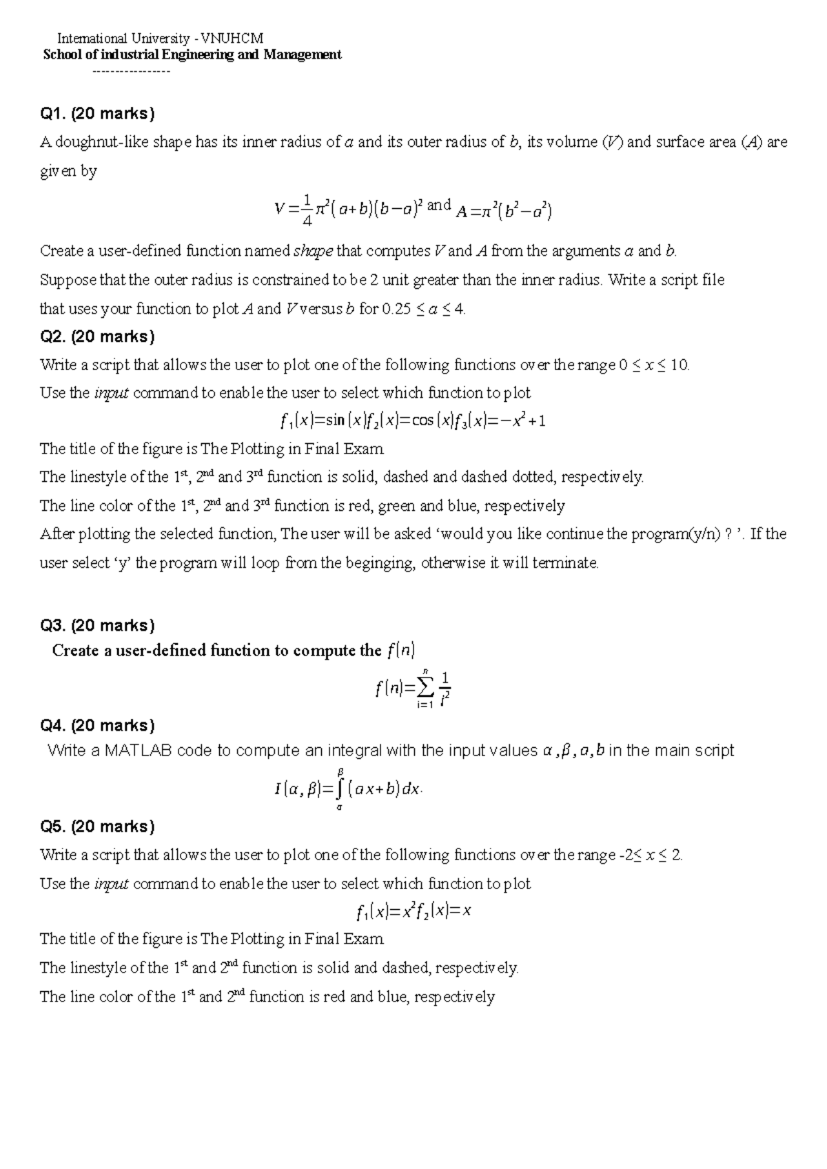 Final sample test - mjjjjj - International University - VNUHCM School ...