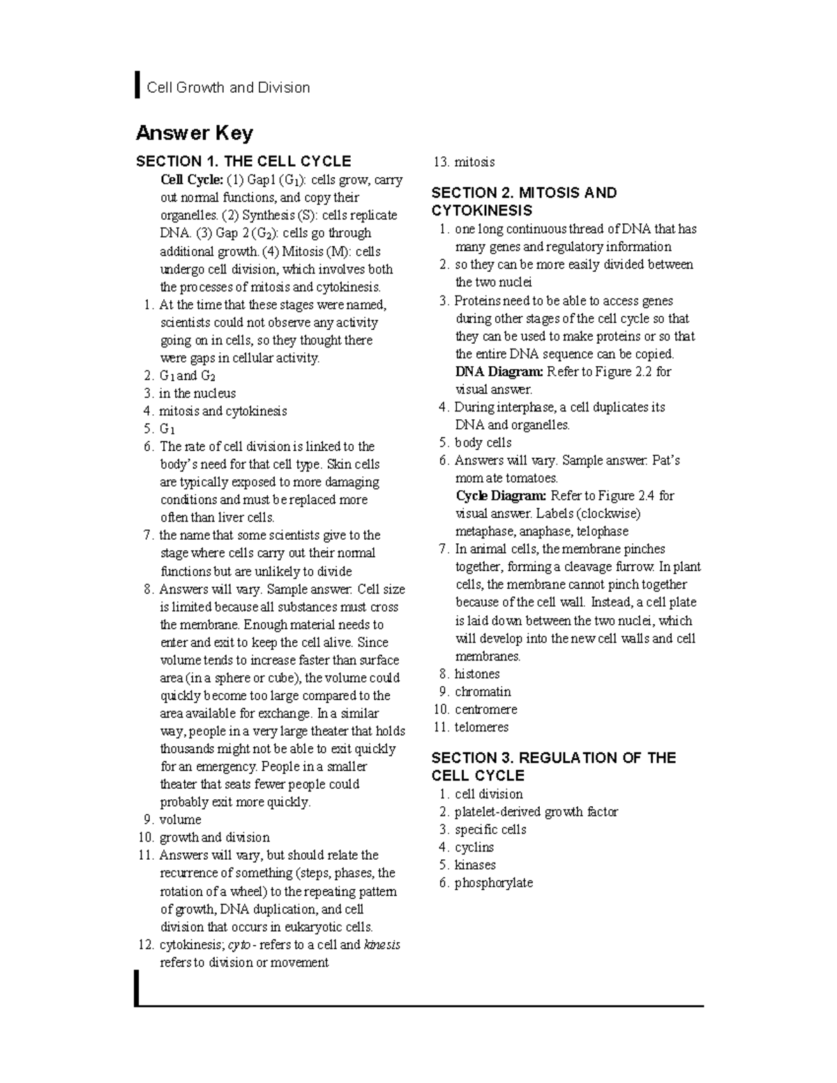 Study Guide for Cell Growth and Division (Chapter 5, BIO 101) - Studocu