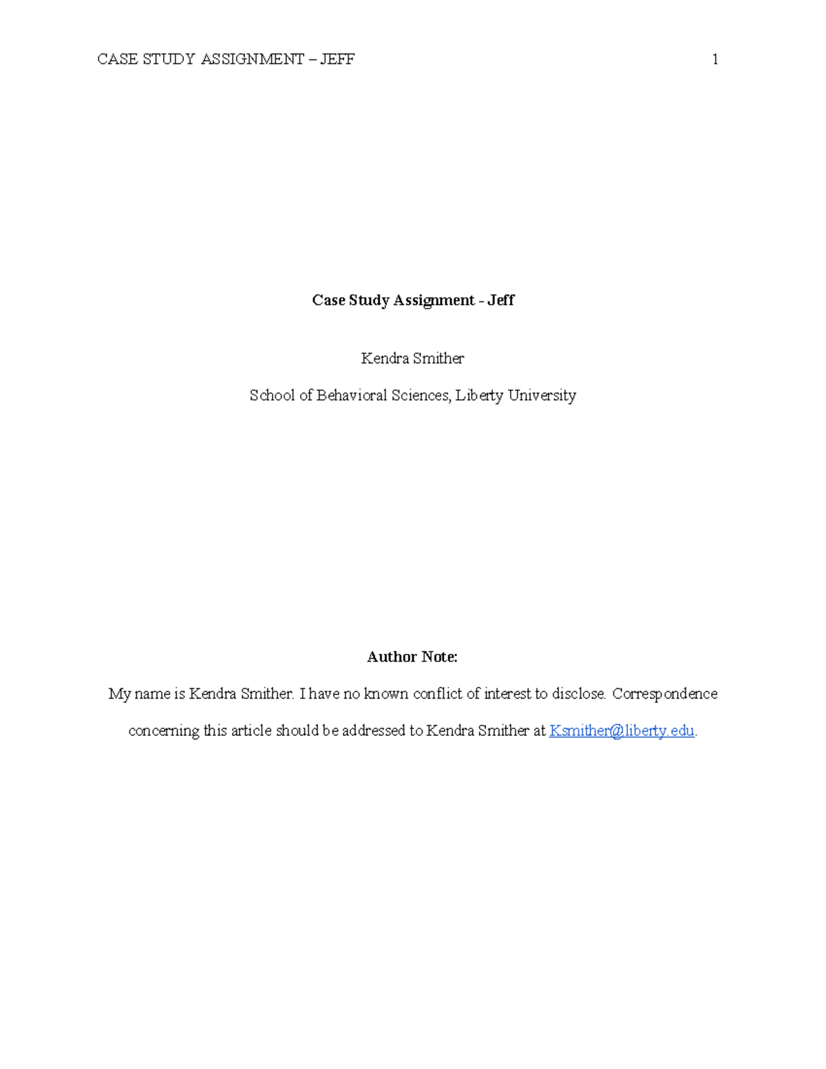 Case Study Assignment: Jeff's Alcohol Use & Depression Analysis - Studocu