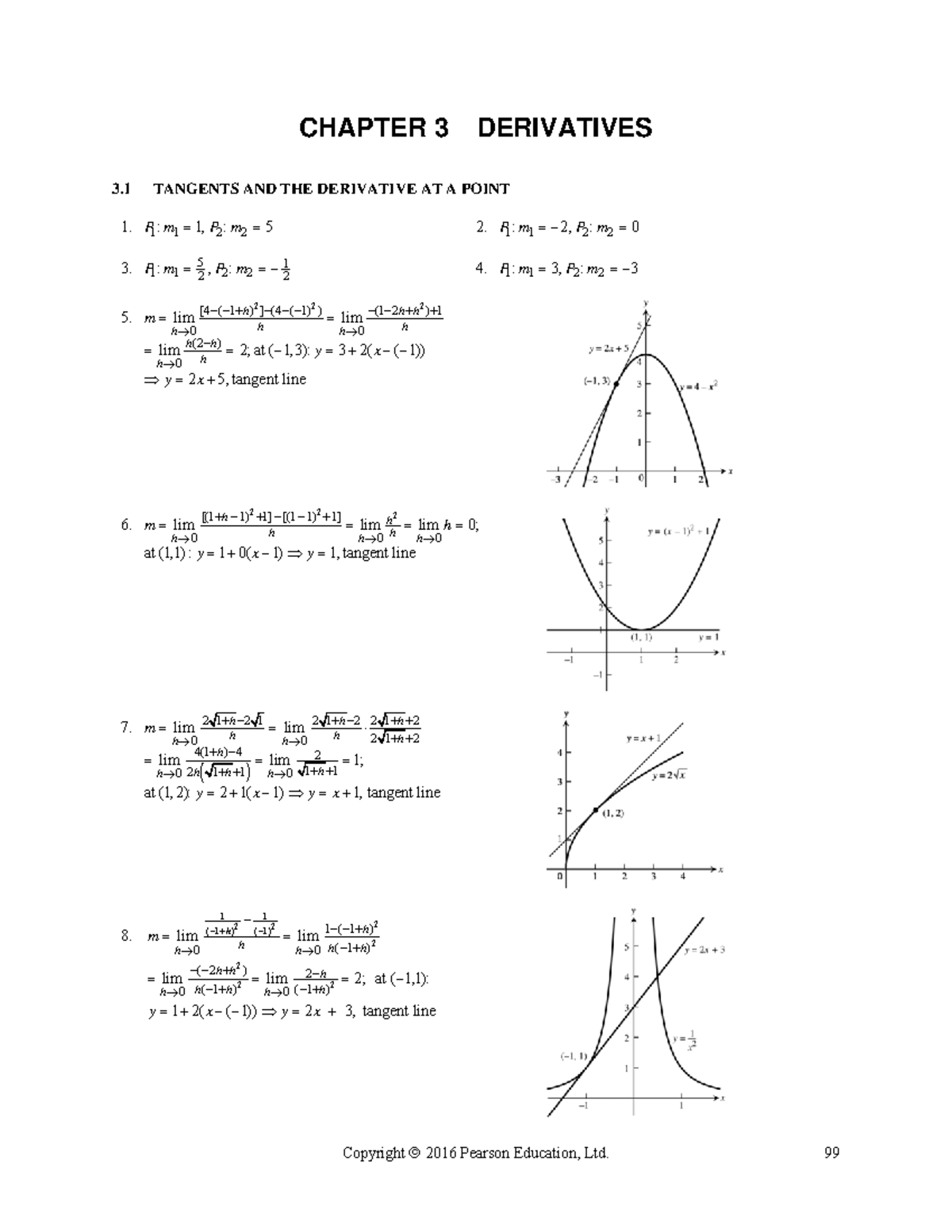 CHAPTER 3.1 DERIVATIVES: TANGENTS AND THE DERIVATIVE AT A POINT - Studocu