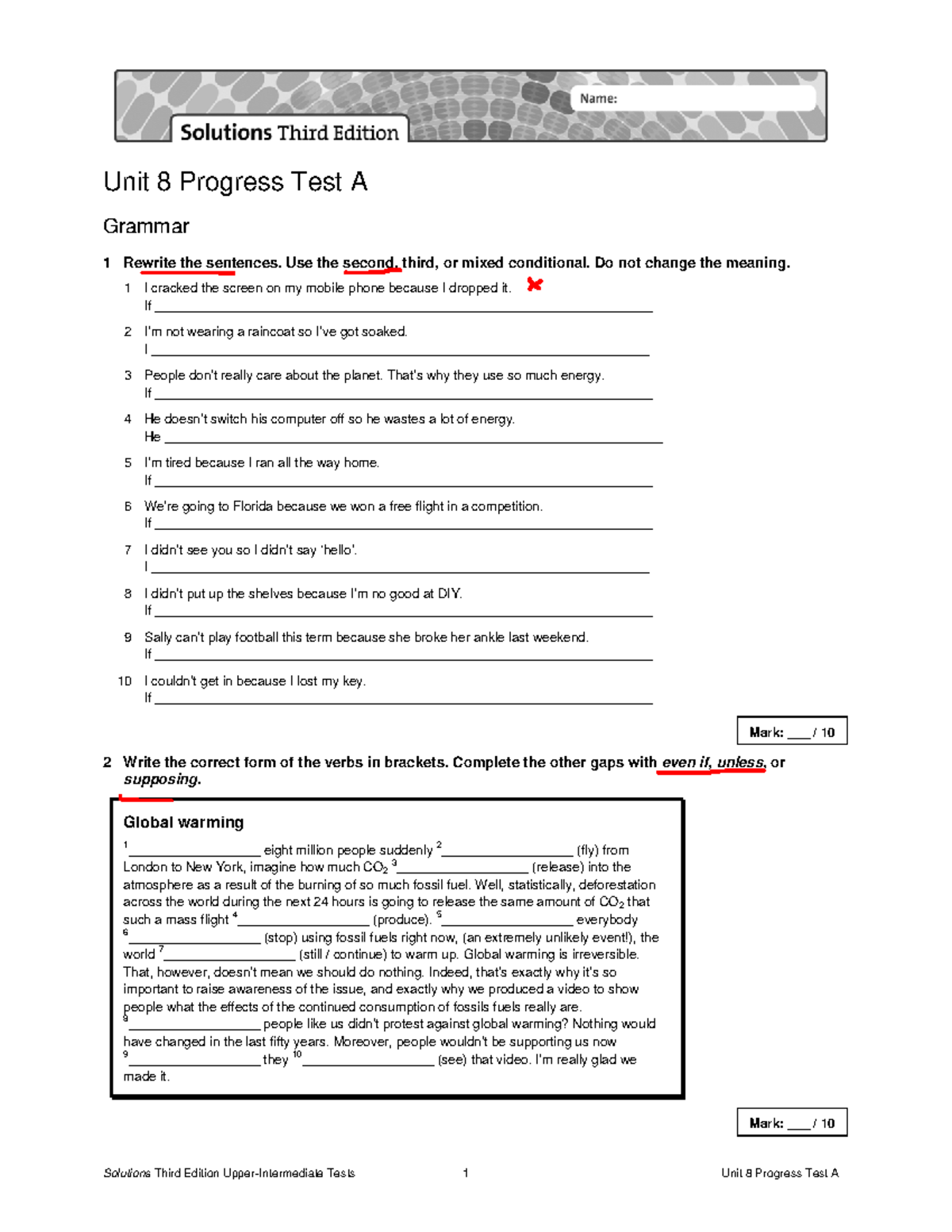 Solutions Third Edition Unit 8 Progress Test A: Grammar & Vocabulary ...
