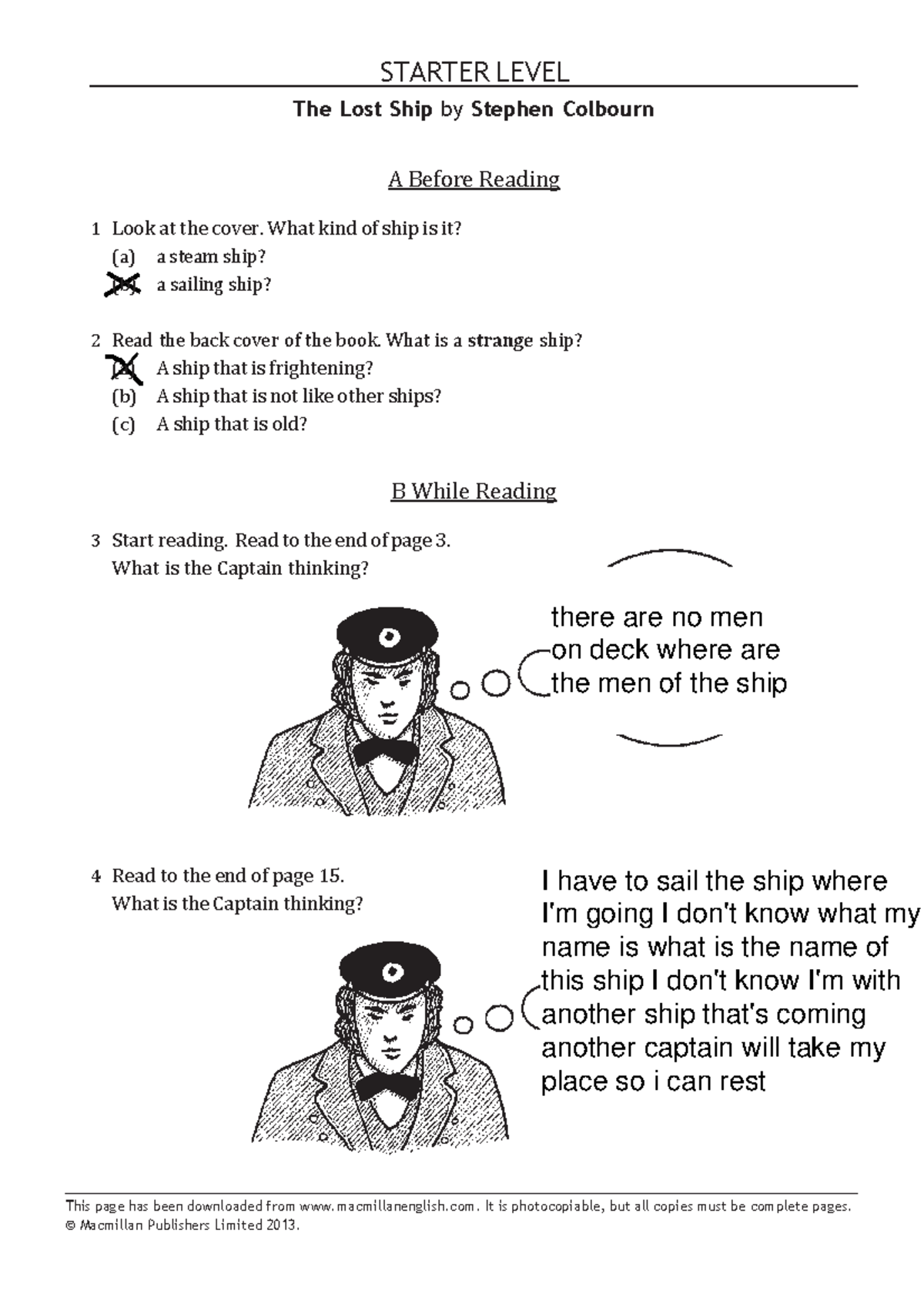 Lost-Ship-Worksheet - final - HEINEMANN ELT GUIDED READERS Worksheet ...