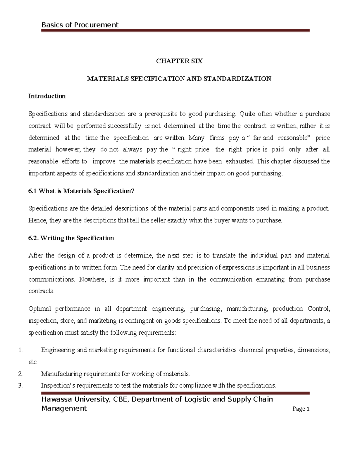 Chapter 6: Materials Specification and Standardization in Purchasing ...