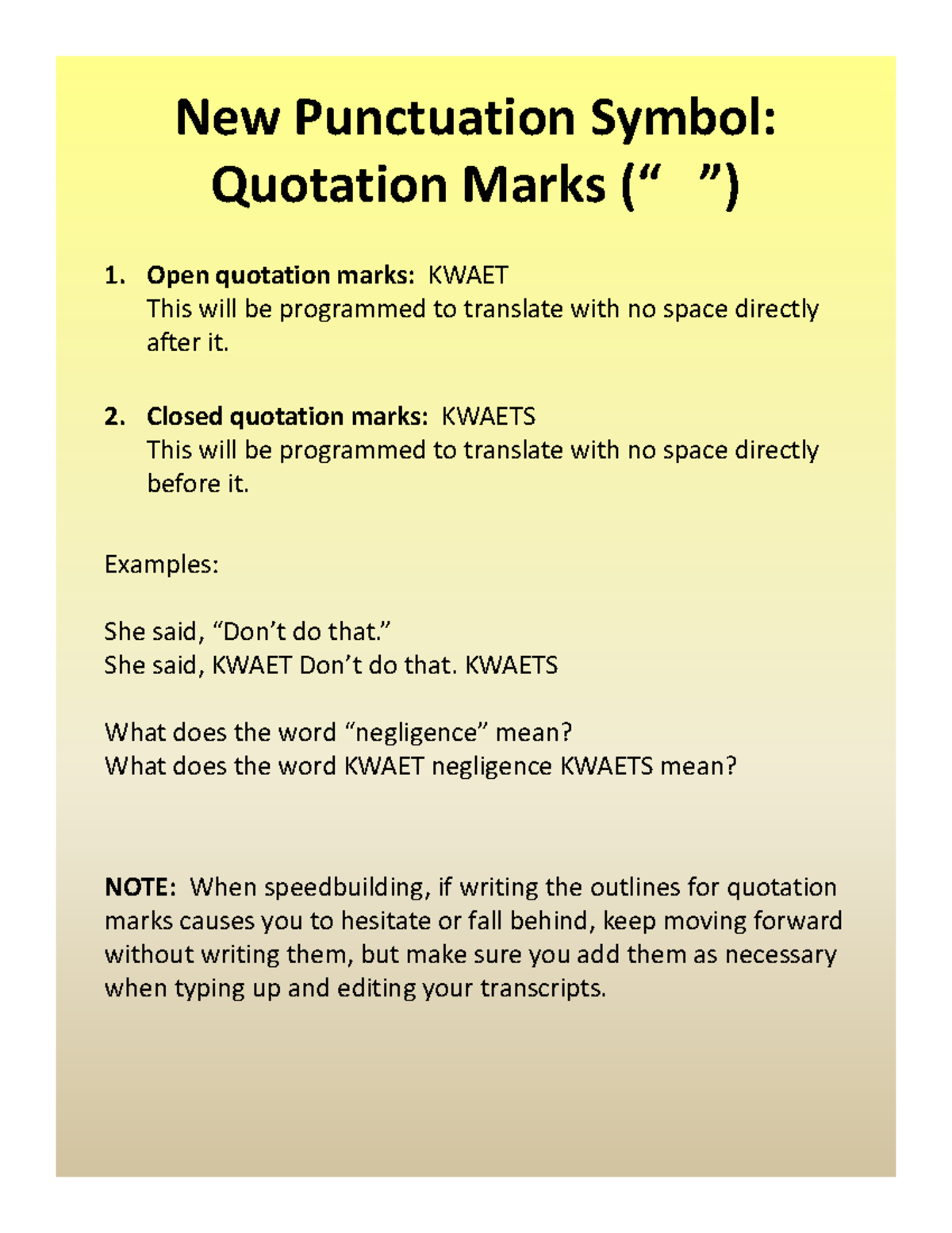 Quotation Marks: New Symbols and Usage Guidelines - Studocu