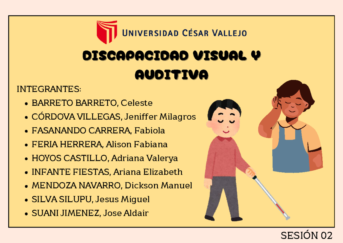 Discapacidad Visual y Auditiva - SESIÓN 02 - Studocu