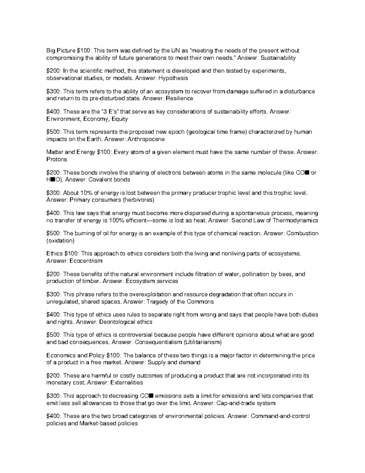 Environmental Science Review - ENVS 101 Midterm Exam Concepts - Studocu