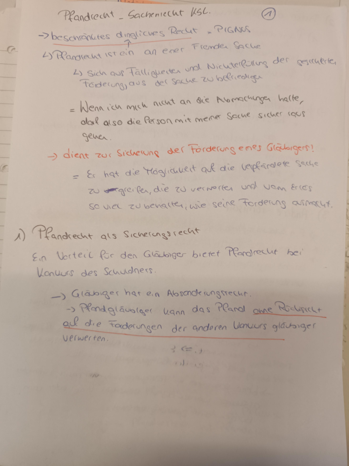 Pfandrecht und Sachenrecht: Wichtige Zusammenfassung (SWR 101) - Studocu