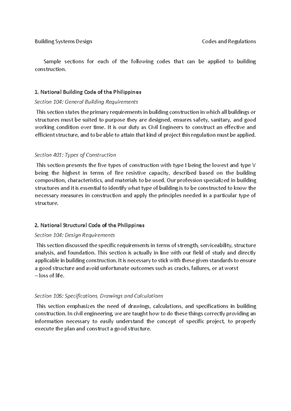 Building Systems Design: Key Codes and Regulations Overview - Studocu