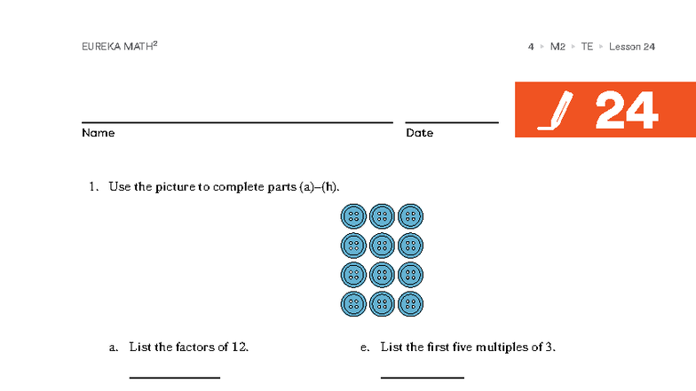 EM2 G4 M2 TE L24 Practice: Factors and Multiples - Studocu