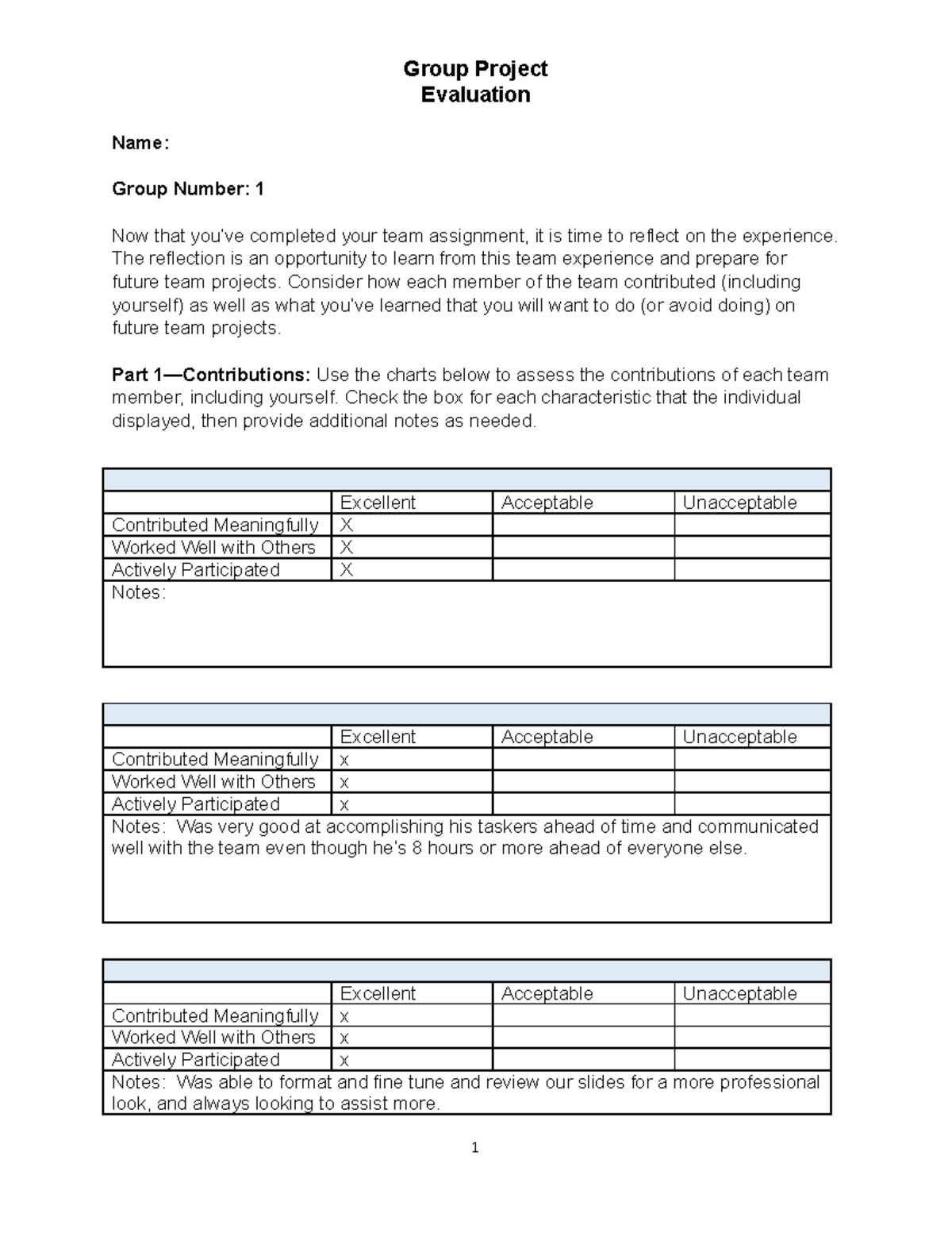 Unit 7 Group Project Reflection & Evaluation Report - Studocu