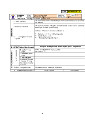 Noun or Naming Words - Lesson Plan - A Detailed Lesson Plan in English ...