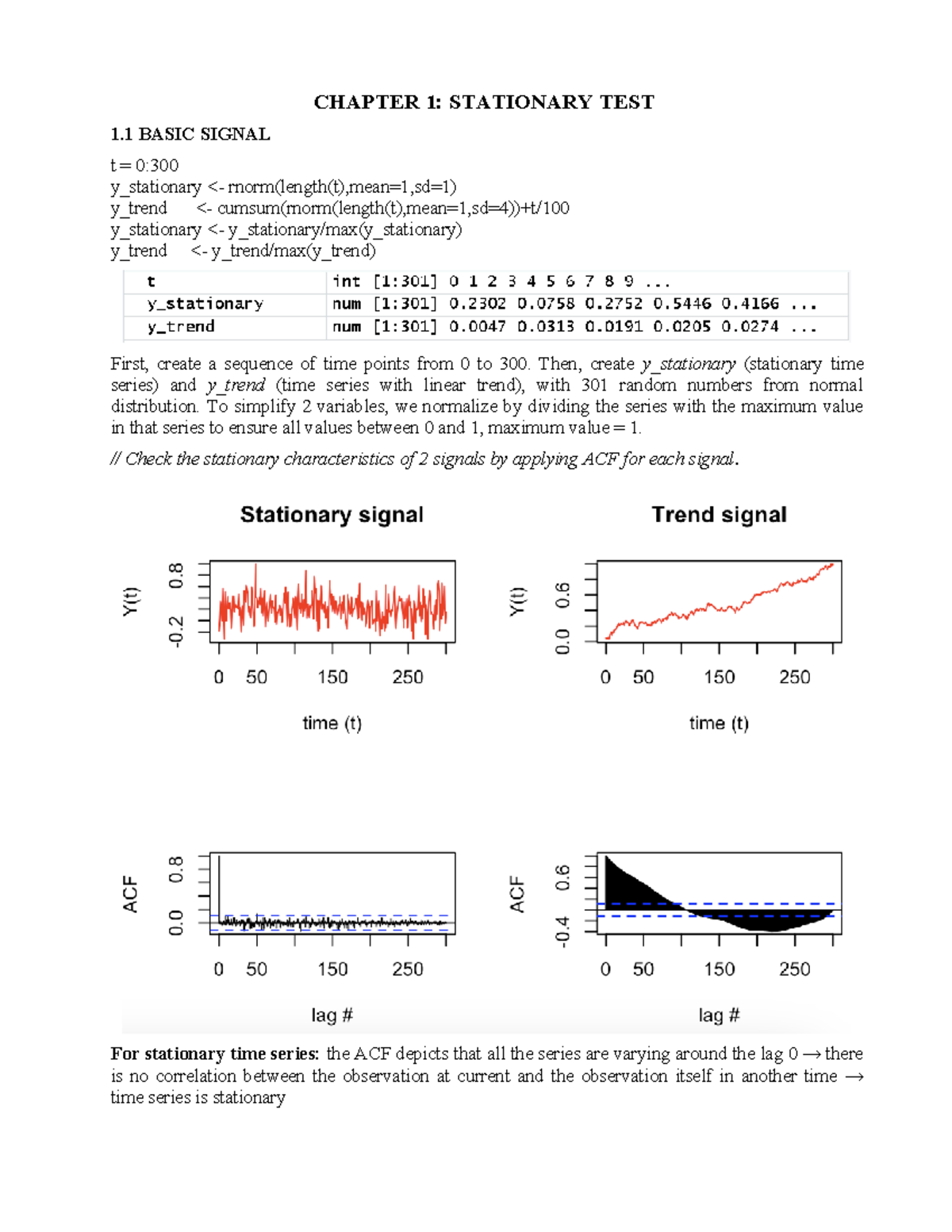Exercise-1 - homework - CHAPTER 1: STATIONARY TEST 1 BASIC SIGNAL t = 0 ...