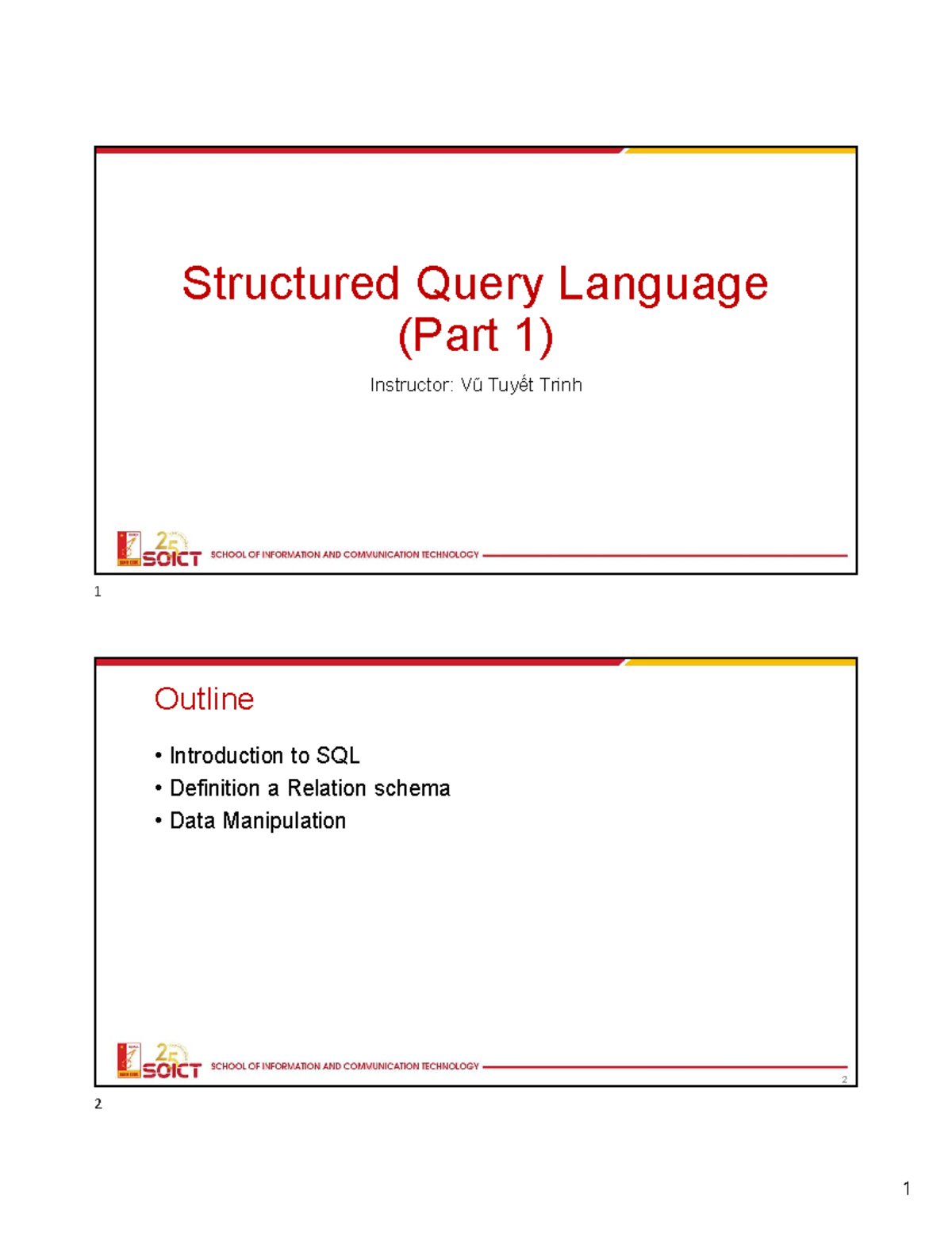 SQL Basics: Introduction to Structured Query Language (Part 1) - Studocu