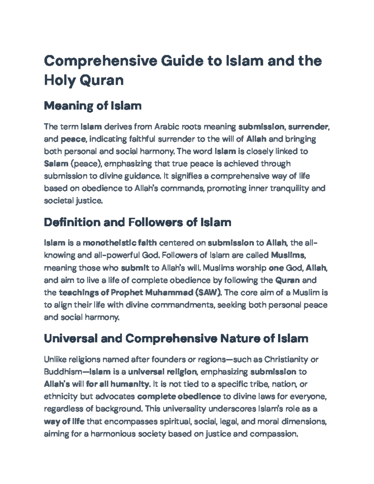 Comprehensive Guide to Islam & the Quran: Core Beliefs & Practices ...