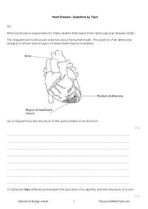 Bio RP05 - a level bio rp - Bio RP05:heart dissection Dissections are ...