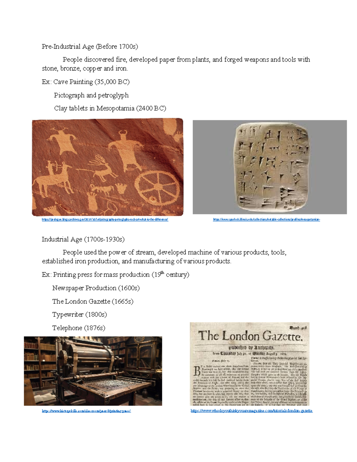 Media 2 - Pre-Industrial Age (Before 1700s) People discovered fire ...