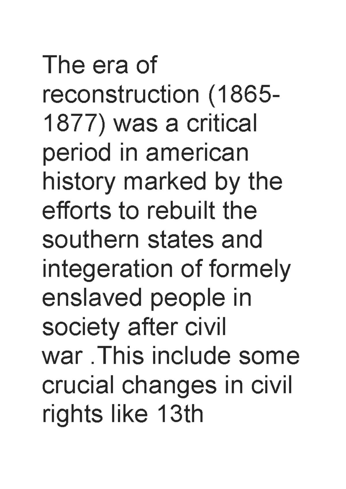 Reconstruction Era (1865-1877): A Critical Analysis of Racial Dynamics ...