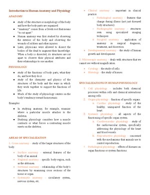 Introduction TO Anatomy AND Physiology QUIZ - INTRODUCTION TO ANATOMY ...