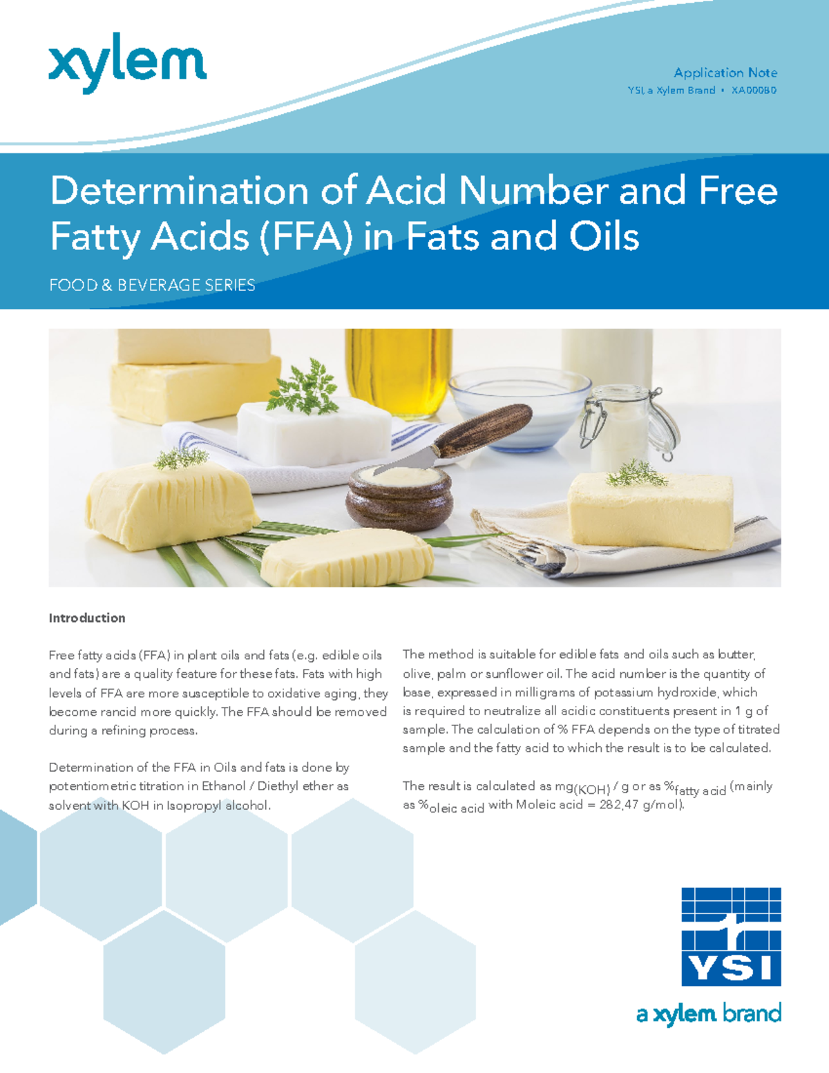 FFA Analysis in Edible Oils and Fats: Determination Method XA1005 - Studocu