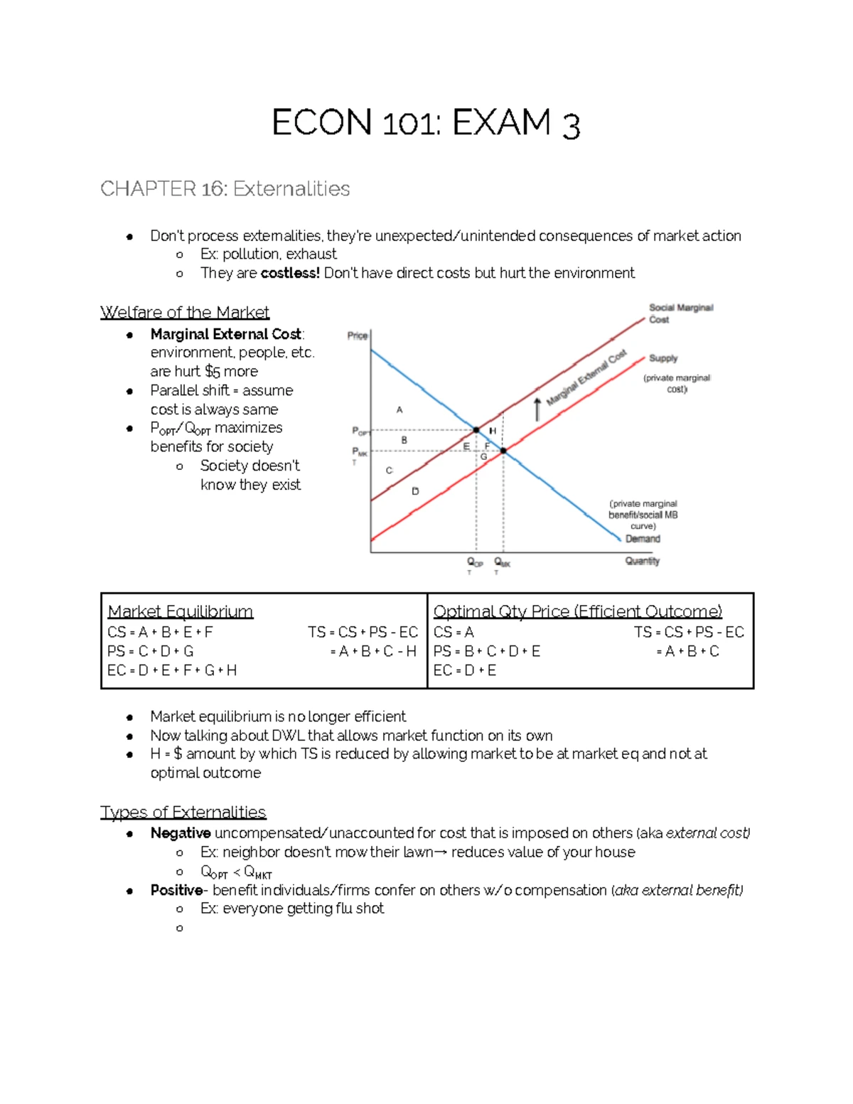 Econ 101 Final Exam Review Notes - Econ 101 Final Exam: Exam 1 ...