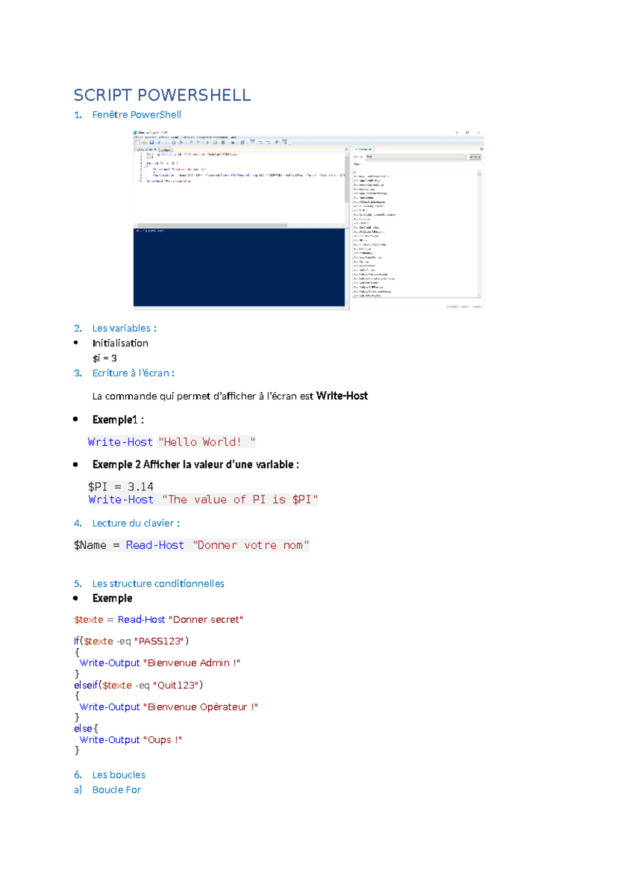 Script Powershell - dsc - SCRIPT POWERSHELL 1. Fenêtre PowerShell 2 ...