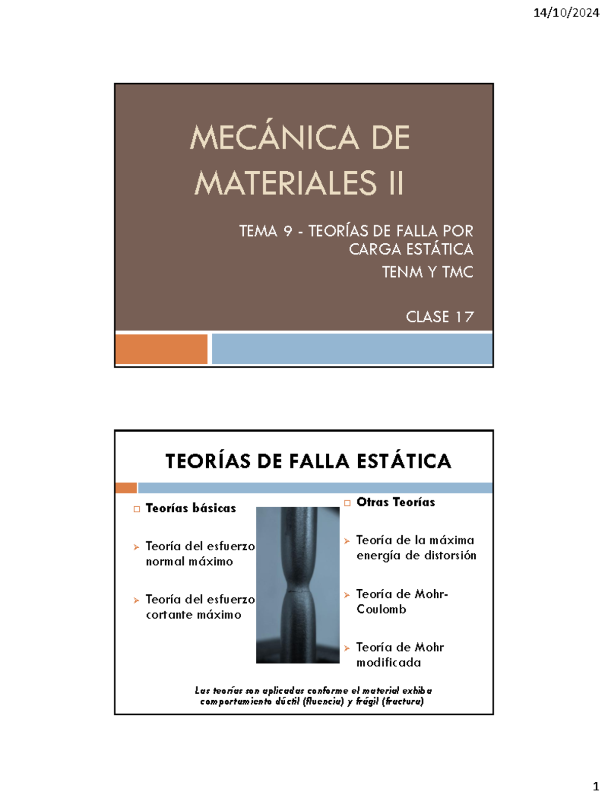 Clase 17 9a1d6f031b1072cc4eea70c62ec06765 - MECÁNICA DE MATERIALES II ...