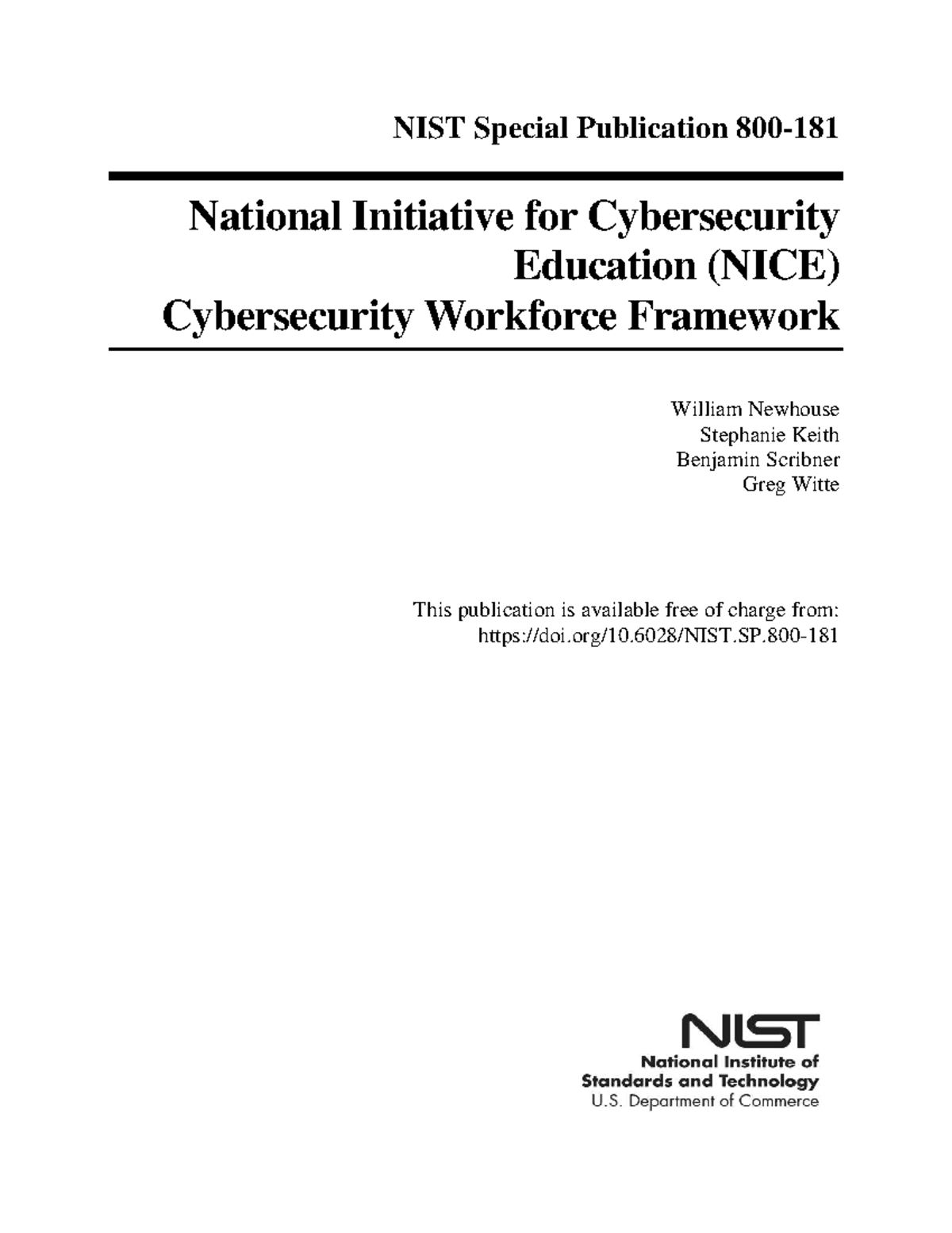 NIST SP NICE Framework: Comprehensive Guide to Cybersecurity Workforce - Studocu