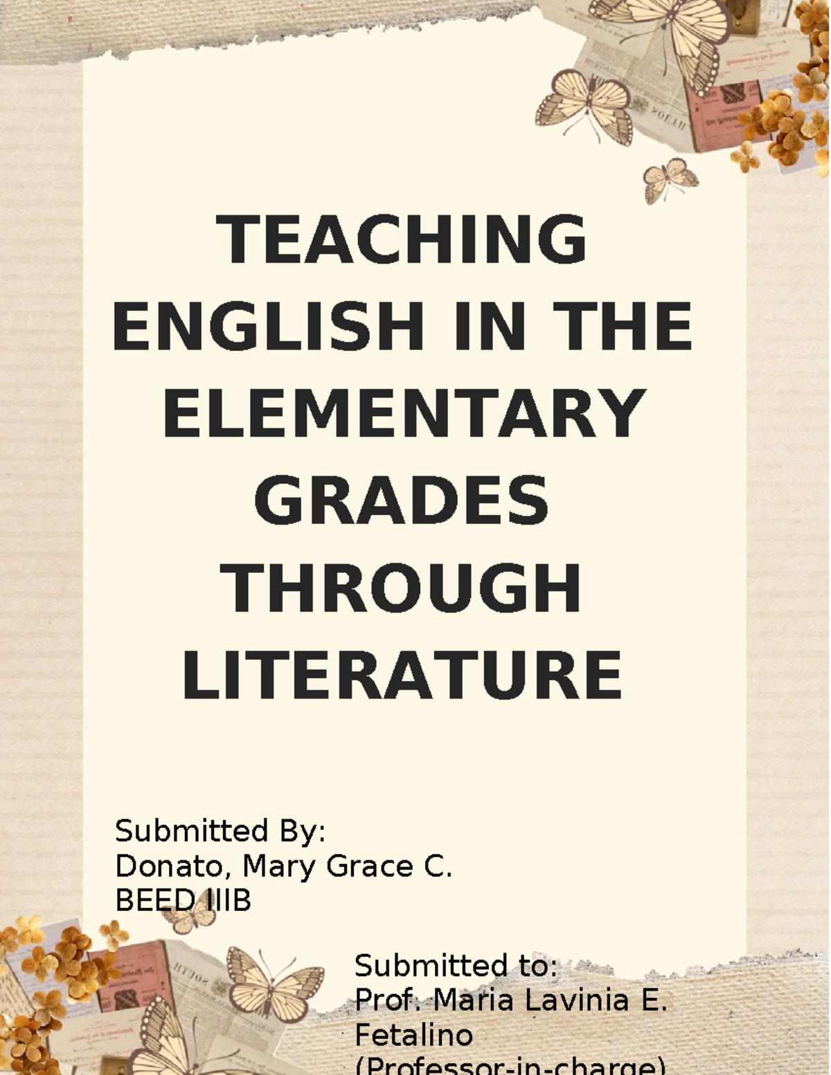 Big Book for Assignment - TEACHING ENGLISH IN THE ELEMENTARY GRADES ...