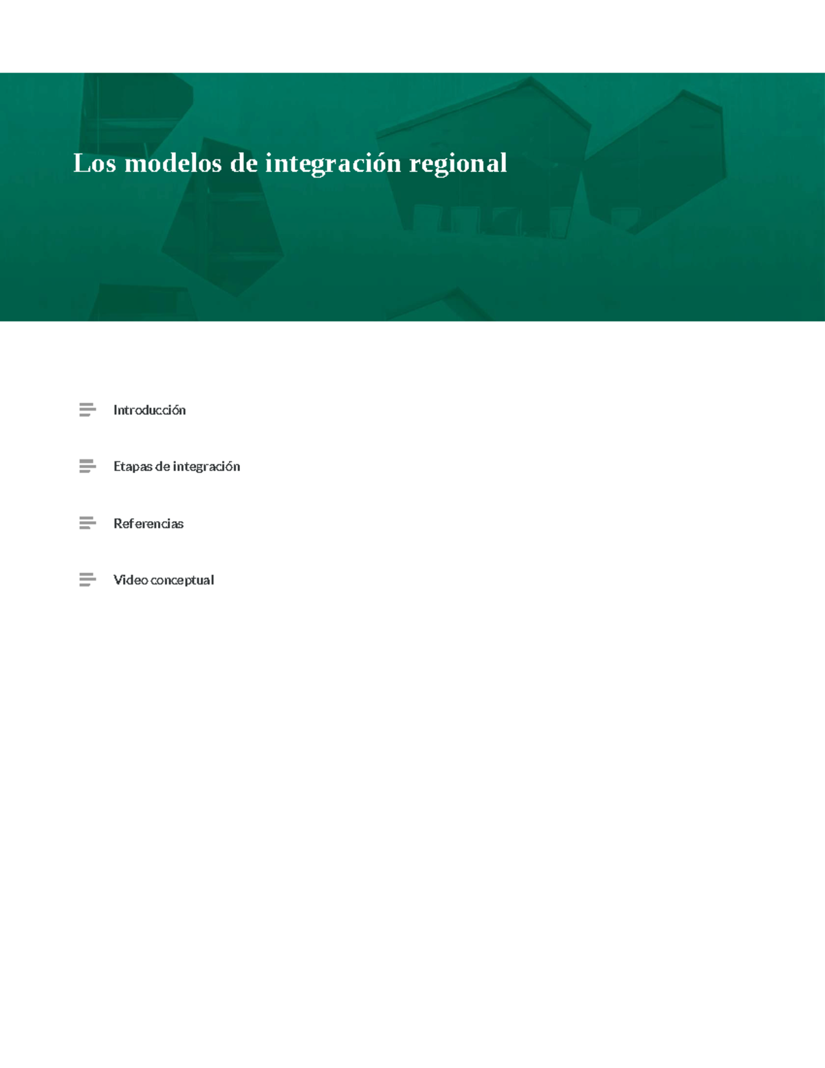 2. Los modelos de integración regional - Introducción Etapas de ...