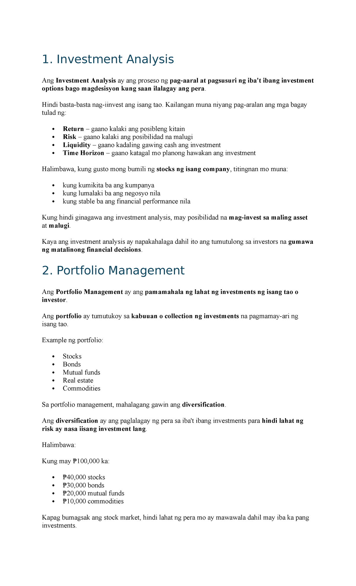 Investment Analysis and Portfolio Management (Course Code: 10) - Studocu