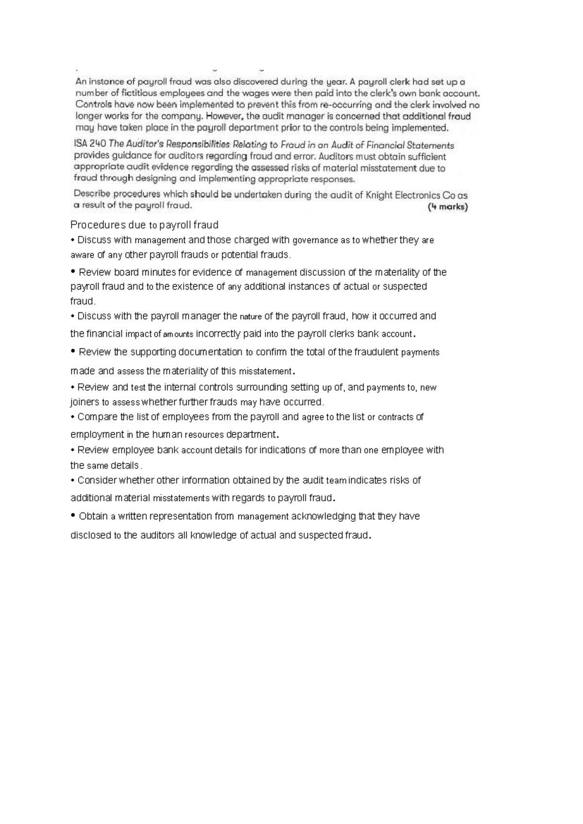 Substantive Testing for Payroll Fraud: Procedures & Management Review ...
